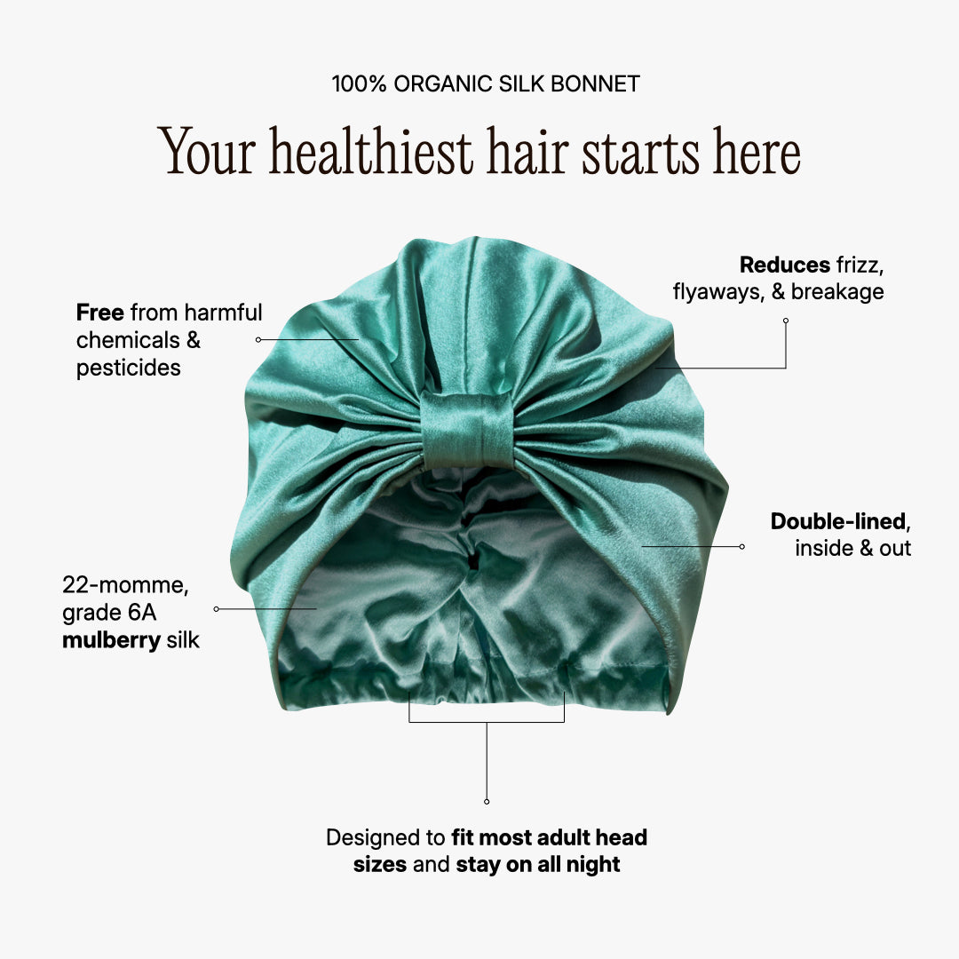 Organic Silk Hair Bonnet Jade Green – LINA LENNOX