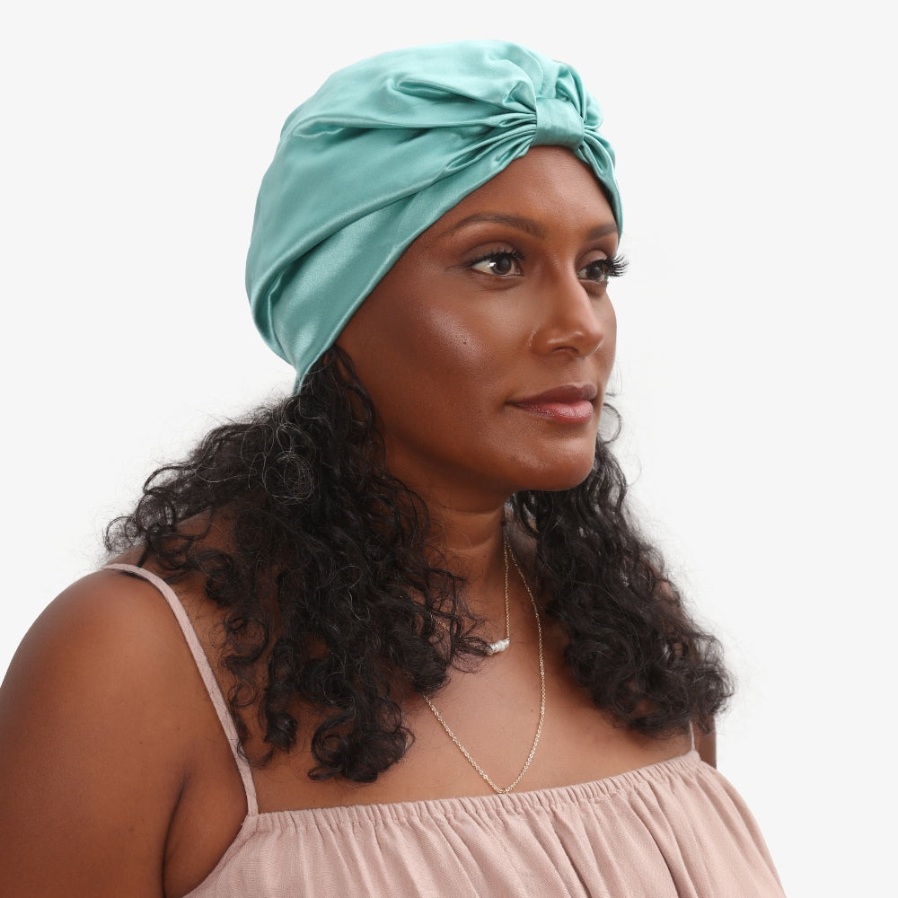 Organic Silk Hair Bonnet Jade Green – LINA LENNOX